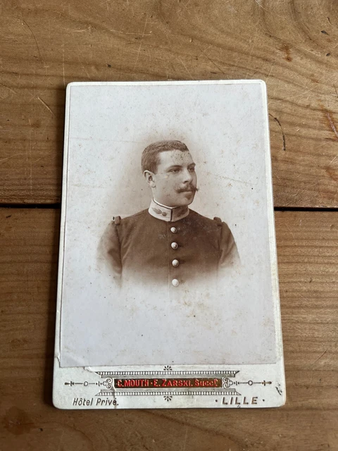 PHOTO ANCIENNE MILITAIRE format cabinet N228 C mouth E zarski EUR 15,00 ...