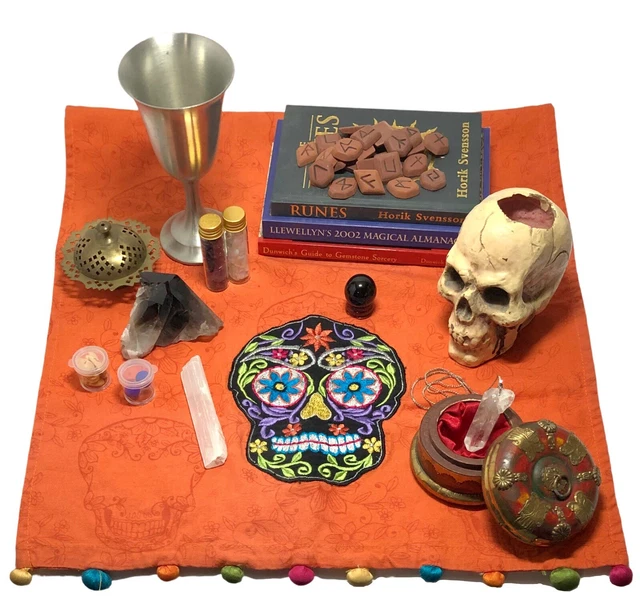 WICCA WITCH WITCHCRAFT Kit Altar Runes Divination Luck Magic Occult Lot ...