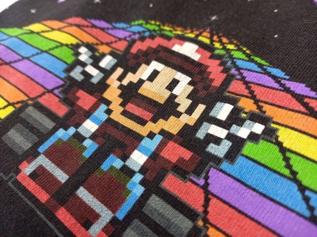 MARIO KART RAINBOW Road Survivor 8-Bit Mario Nintendo Black T-Shirt ...