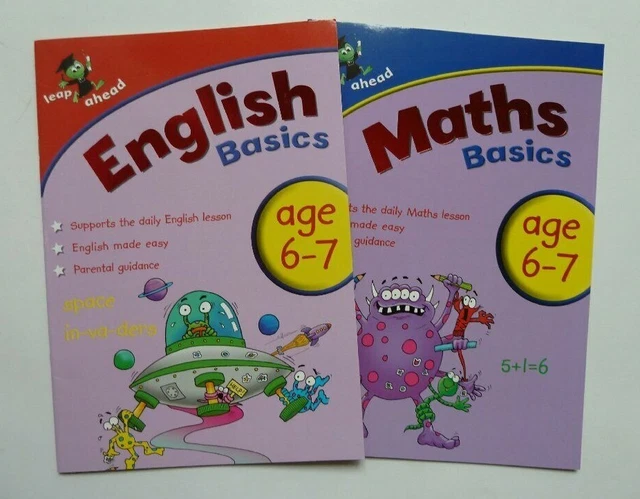 LEAP AHEAD BASICS English Maths Set of 2 Workbooks Age 6-7 years KS1 ...
