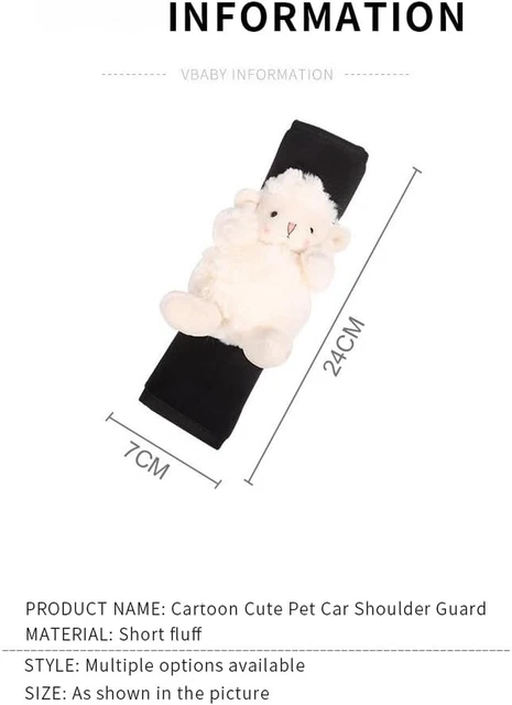 CAR SEAT BELT Cover Stocking Stuffers Cute Fluffy Pig Frog Sheep ...