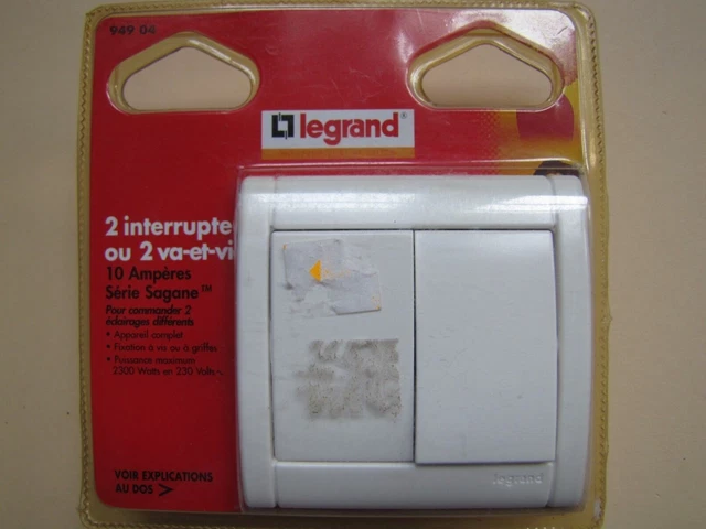 LEGRAND 94904 84020 - Interrupteur double va et vient NEUF Sagane ...