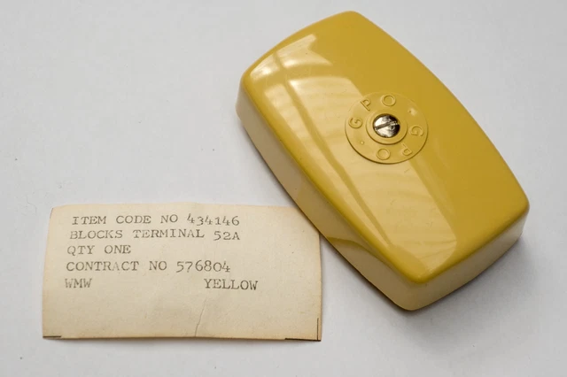 VINTAGE GPO TELEPHONE Block Terminal 52a / Junction Box - Yellow - New ...