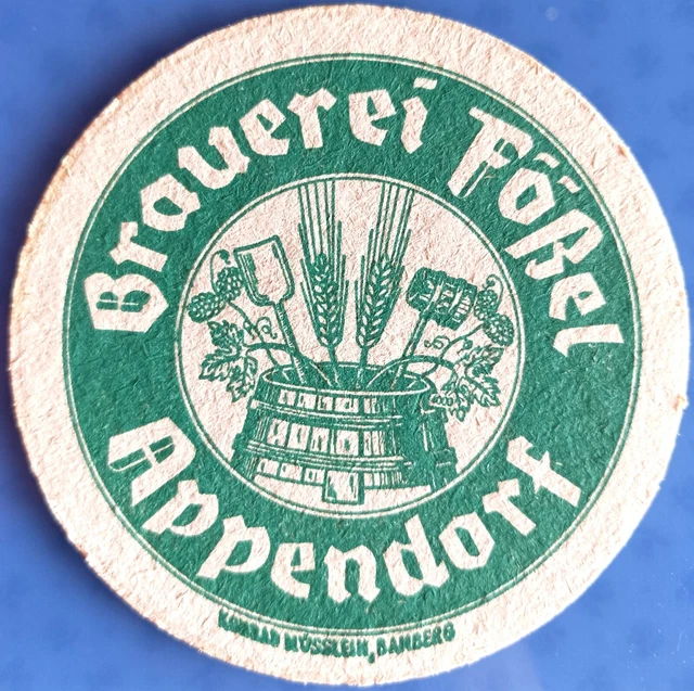 ALTER BIERDECKEL BRAUEREI Fößel Appendorf um 1952 mit Impressum EUR 4 ...