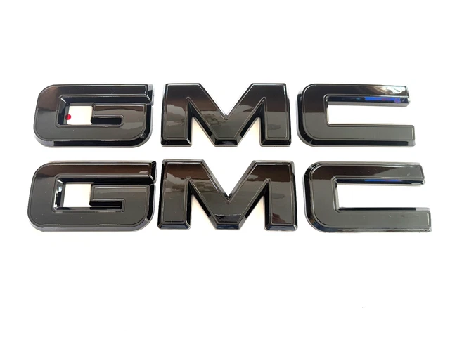 2019-2025 GMC SIERRA Front & Rear and AT4 OVERLAY Emblems kit Gloss ...