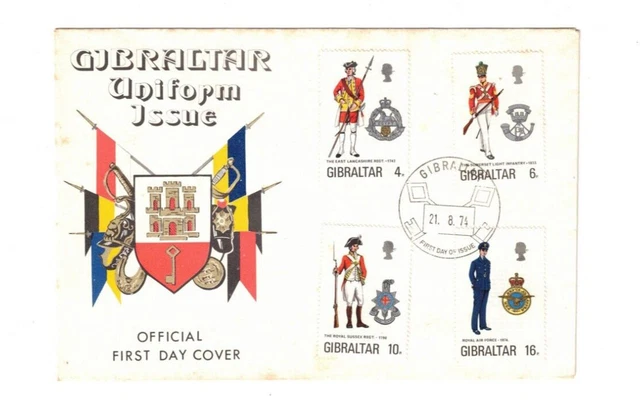 GIBRALTAR - 1974 Military Uniforms 6Th Series Set 4 On Fdc £2.99 - PicClick UK