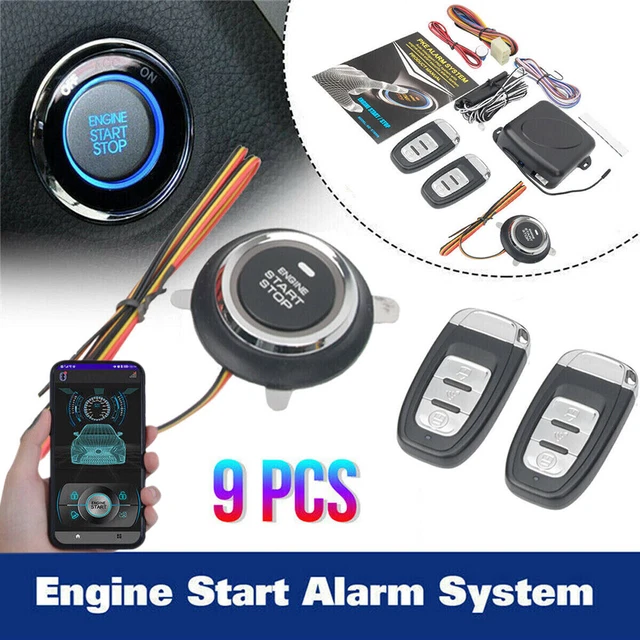 AUTO KEYLESS ENTRY Motor Start Alarm System Push Button APP Remote ...