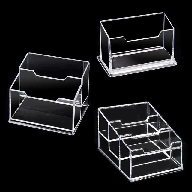 MULTI-PURPOSE DESK BUSINESS Card Name Holder Clear Name Card Organizers ...