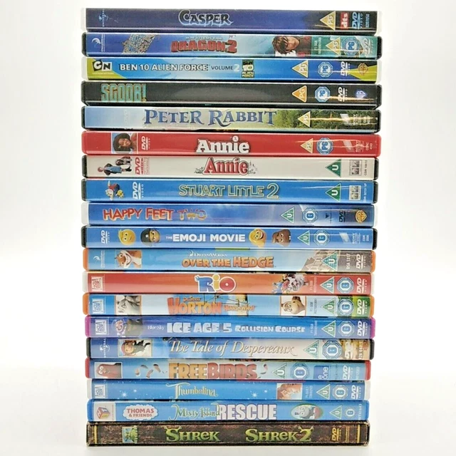 CHILDREN'S/FAMILY DVD BUNDLE X20 Films U/PG Shrek/Casper/Annie/Rio ...