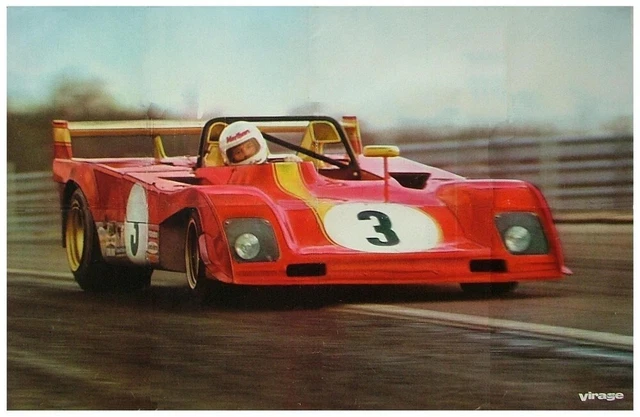 1973 VIRAGE N°7 Maxi-Poster Ferrari 312 Pb Ickx-Redman 1000 Km Dijon ...
