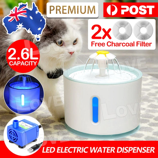 LED USB AUTOMATIC Elec Pet Water Fountain Cat/Dog Drinking Dispenser 2 ...