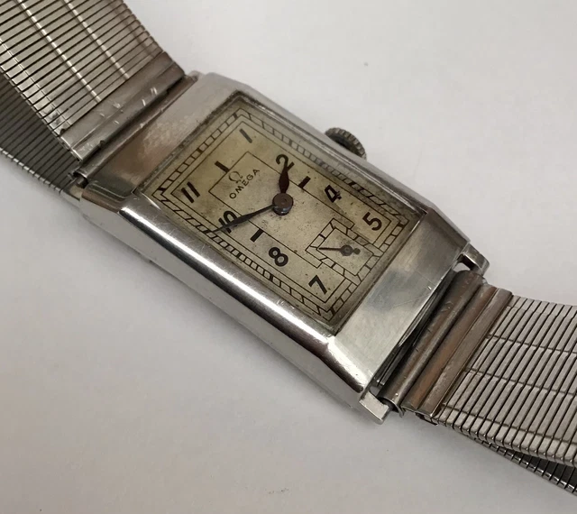 RARE ART DECO Omega T17 Stainless Steel Tank Watch 1930 £432.74 ...