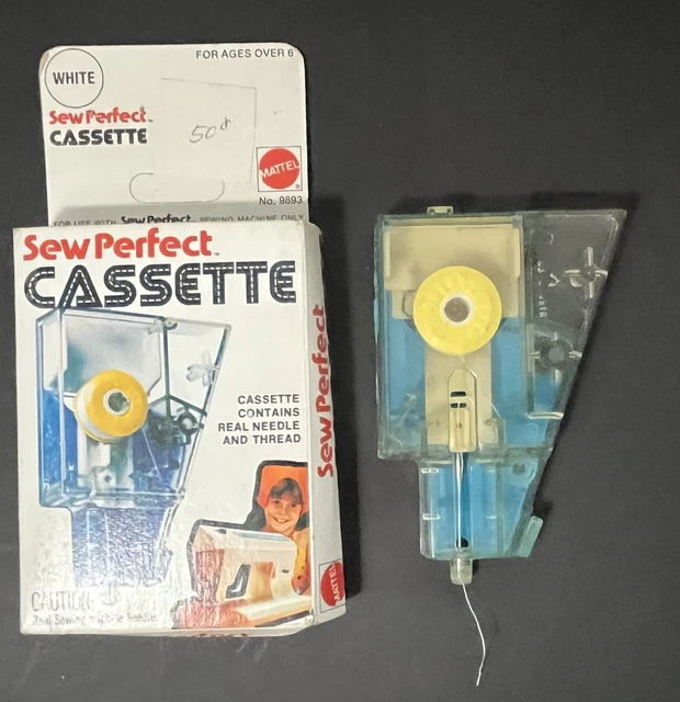 VINTAGE 1976 MATTEL Sew Perfect Cassette White Thread No. 9893 $6.99 ...