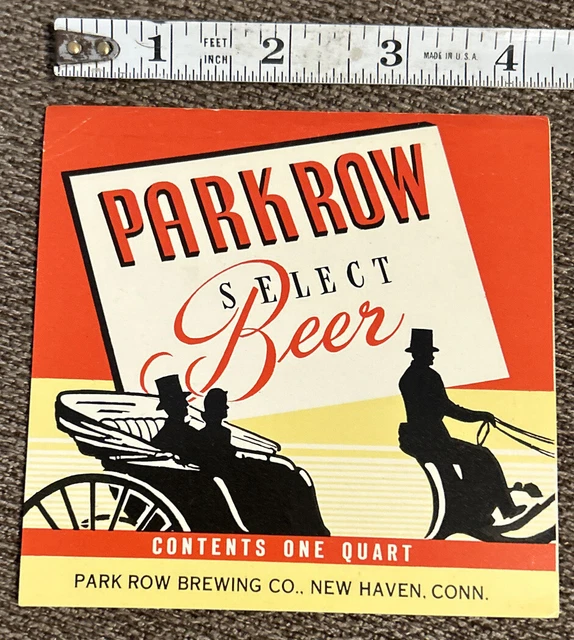VINTAGE PARK ROW Select Beer Bottle Label Park Row Brewing Co. New ...