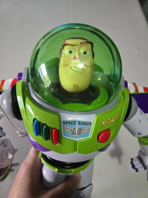 DISNEY PIXAR THINKWAY Toys 12” Power Projector Talking Buzz Lightyear ...