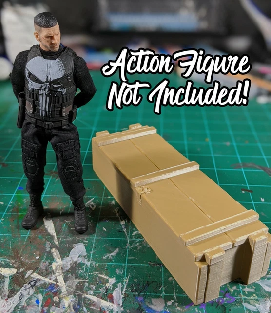 FIGURINE ARTICULÉE/MAISON DE poupée caisse d'armes/conteneur diorama ...