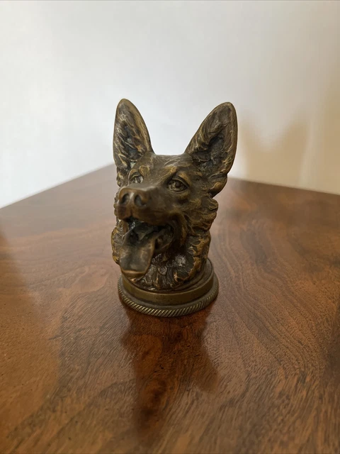 GERMAN SHEPHERD MASCOT Signed E Bregeon French 1920s Hood Ornament ...