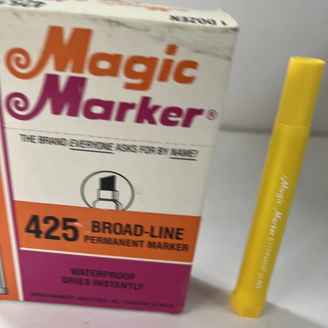 VINTAGE MAGIC MARKER Box of 10 Model 425 Yellow Please Read £14.26 ...