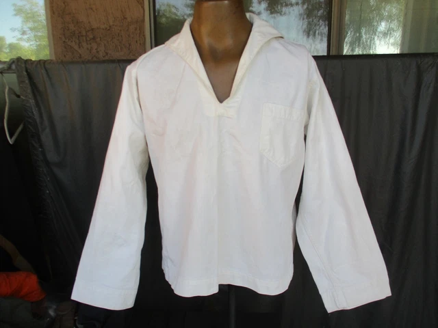 WWII, KOREAN WAR US Navy White Crackerjack Cotton Jumper, size 44 A £ ...