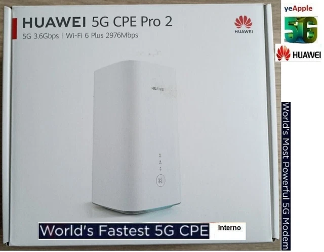 ROUTEUR HUAWEI H122-373, 5G CPE Pro 2 LTE 5G 3,6 Gbit/s DL, Wi-Fi 6+ 2976 Mbit/s2 EUR 225,00 ...