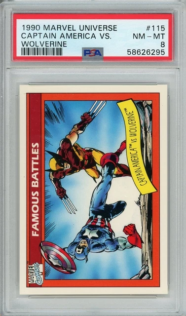 1990 MARVEL UNIVERSE #115 Captain America VS Wolverine PSA 8 EUR 22,83 ...