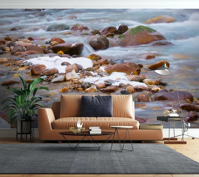 3D RIVER STONES E1546 Wallpaper Mural Paper Wall Print Indoor Murals CA ...