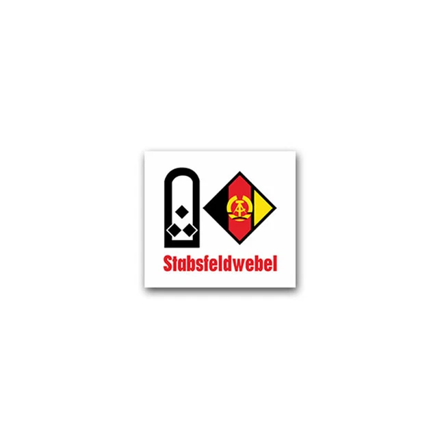 AUFKLEBER/STICKER STABSFELD NVA militärischer Dienstgrad Bundeswehr ...