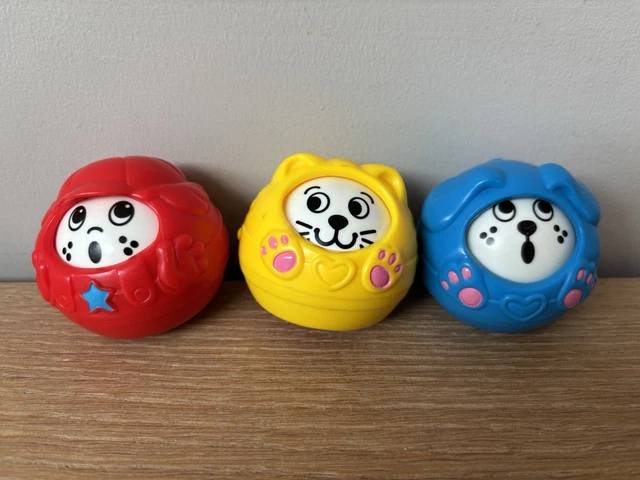 FISHER PRICE ROLL Around Ball ~ Roll-A-Round Blue Ball Toy Ride-A-Round ...