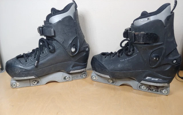 SALOMON STS PLASTIC Shell Black Aggressive inline skates JUNIOR US 3 ...