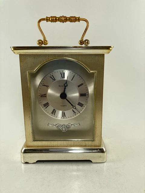 VINTAGE BULOVA QUARTZ Table Carriage Clock made in Germany B2863 ...
