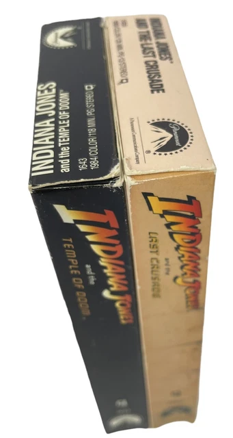 INDIANA JONES: THE Temple Of Doom and The Last Crusade VHS Adventure ...