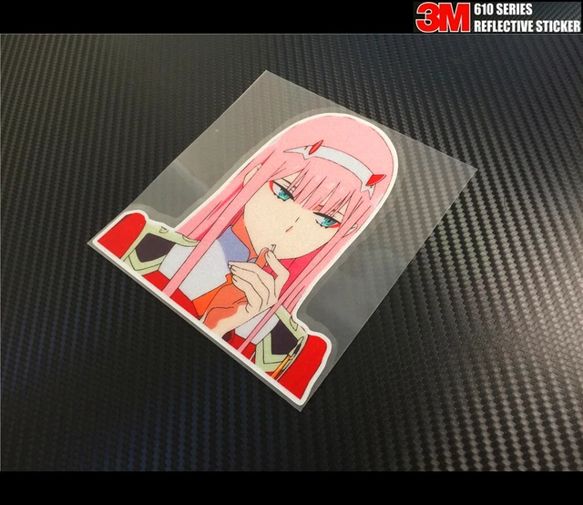 REFLECTIVE DARLING IN the Franxx Zero Two Senpai Peeking Anime JDM ...