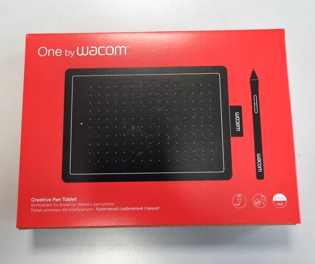 WACOM ONE CTL-472-N Creative Pen Tablet Drawing - Small, ‎Black/Red New ...