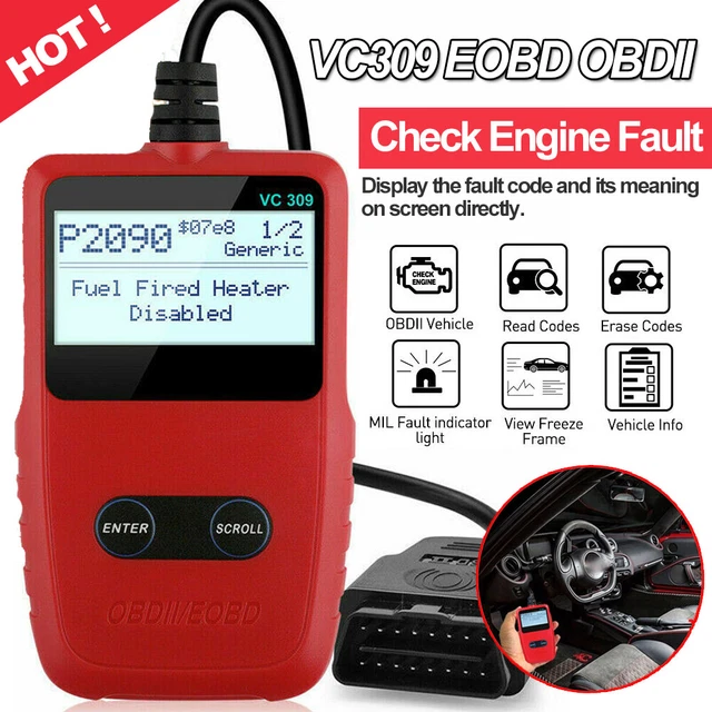 2023 ENGINE ERROR Diagnostic Car Fault Reader OBD2 Scanner Code Erase ...
