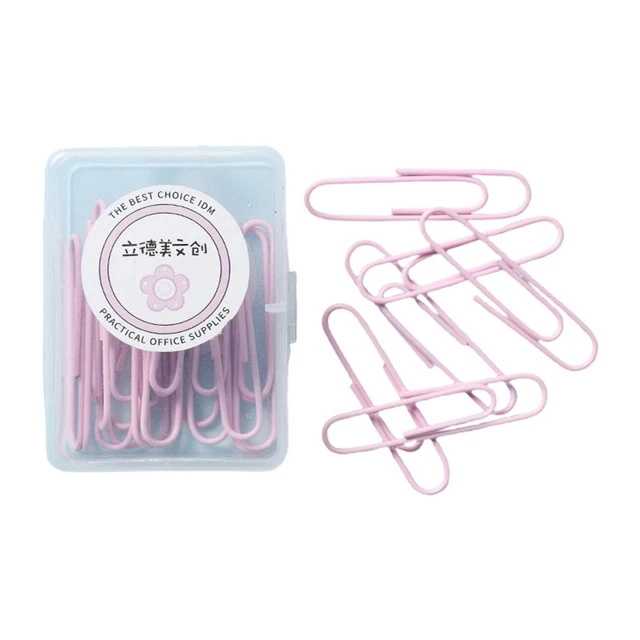 METAL PAPER CLIPS Colorful Medium Large Paper Clips Rustproof Coated ...