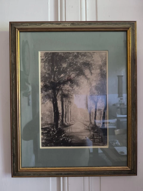 ALICE COMBE ? Drawing To the Ink " IN Un Park " Framed Under Glass £177 ...