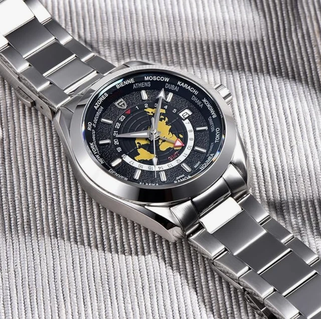 PAGANI DESIGN JAPAN 1788 GMT Automatic Watch - World Map - Black - BNIB ...