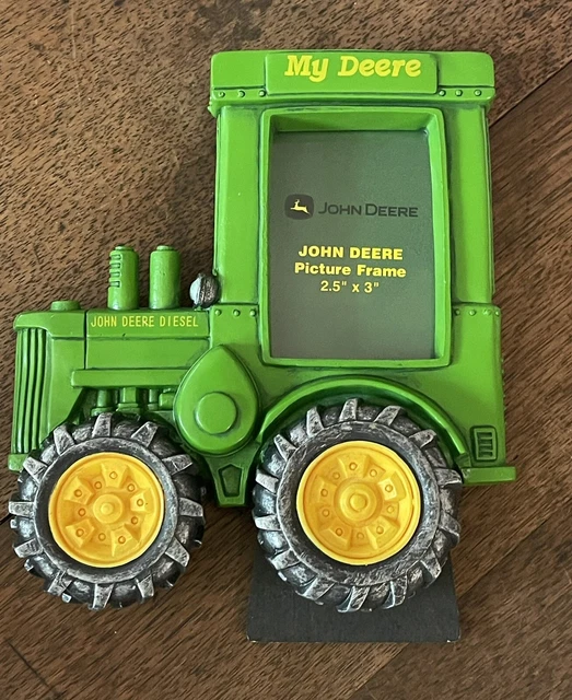 ENESCO JOHN DEERE Photo Frame Tractor 2.5 x 3 Picture Green Yellow $10. ...