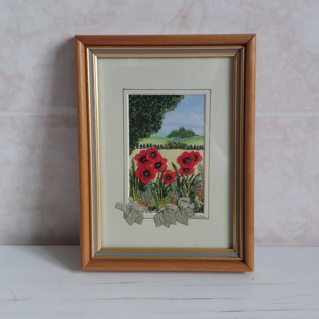 JEAN D WILSON Embroidery & Watercolour On Silk Landscape Flowers ...