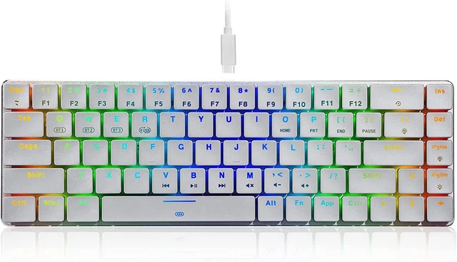 HUOJI CQ009 SILVER TKL Low Profile Mechanical Keyboard Bluetooth ...