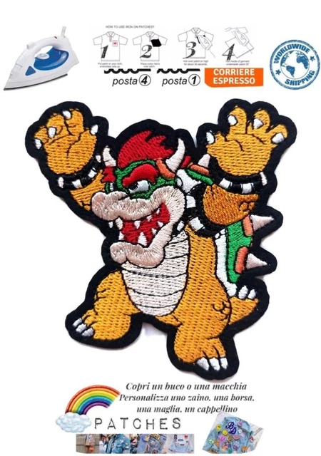 PATCH BOWSER SUPER mario bros toppa termoadesiva antagonista iron on re ...