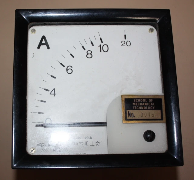 LARGE DISPLAY AMMETER Vintage Retro Steam Punk Meter Amperes 0-10-20A ...
