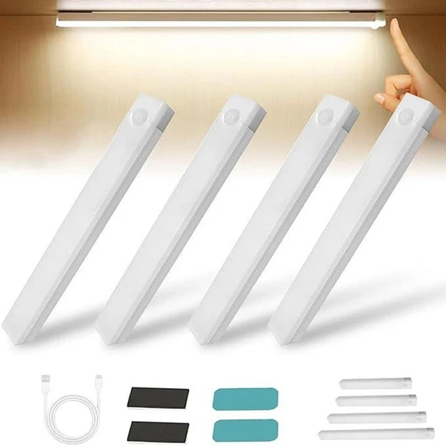 PACK OF LED Motion Sensor Light USB Rechargeable PIR Night Magnetic ...