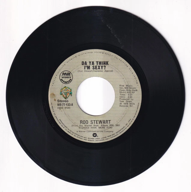 PHILIPPINES ROD STEWART Da Ya Think I'm Sexy ? Disque vinyle 45 tr/min ...
