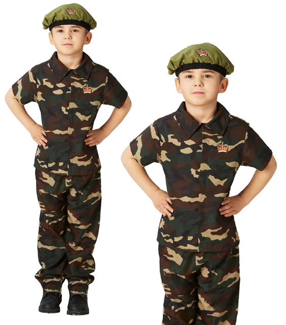 ENFANTS SOLDAT DÉGUISEMENT Militaire Commando Déguisement Enfants ...