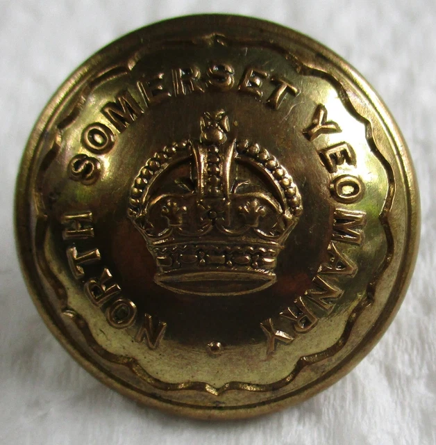 BRITISH ARMY:&NORTH SOMERSET YEOMANRY BRASS BUTTON"(Large, 23mm, WW1 ...