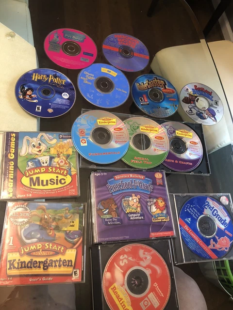 VINTAGE LOT 16 Learn Games PC CD-ROM Jump Start Reader Rabbit Backyard ...