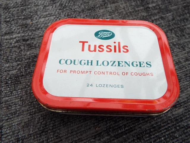 VINTAGE BOOTS TUSSILS cough lozenges tin £3.99 - PicClick UK