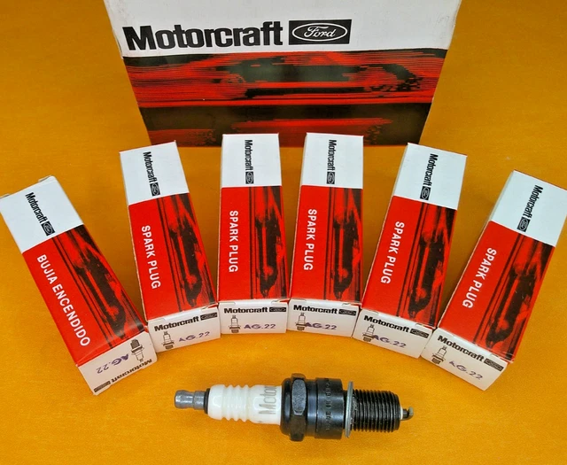 FORD ZEPHYR ZODIAC Mk3 (1963-66) MOTORCRAFT AG22 SPARK PLUGS (x6) £26. ...
