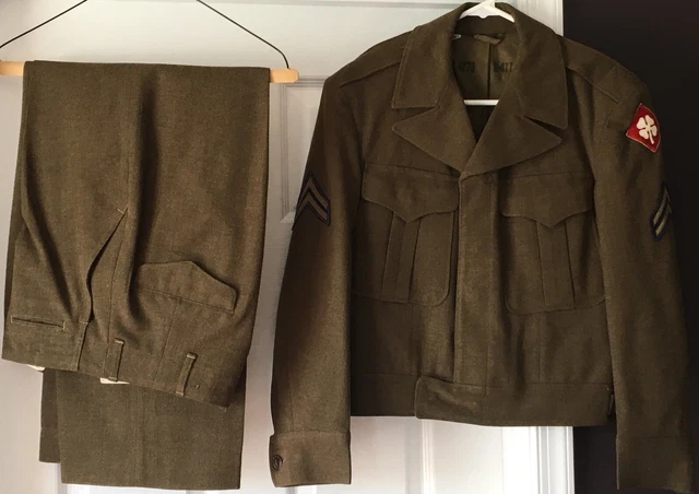 AUTHENTIC FOURTH 4TH United States Army Corporal Full Jacket Pants Wool ...